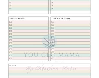 To Do List A4 Printable Instant Download PDF Digital Planner Rainbow - Etsy