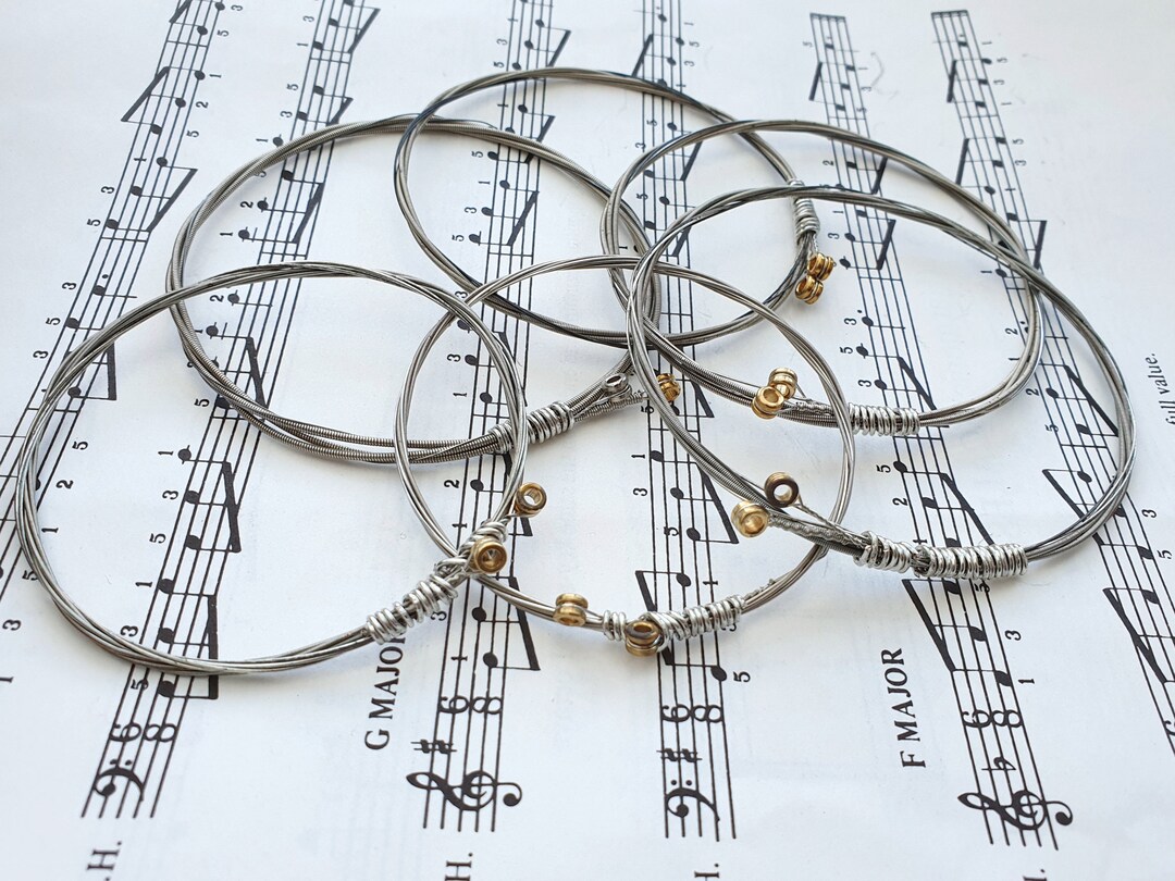 Guitar String Bracelet Bangle, XS-XL, Guitarist, Guitar Player, Cool ...