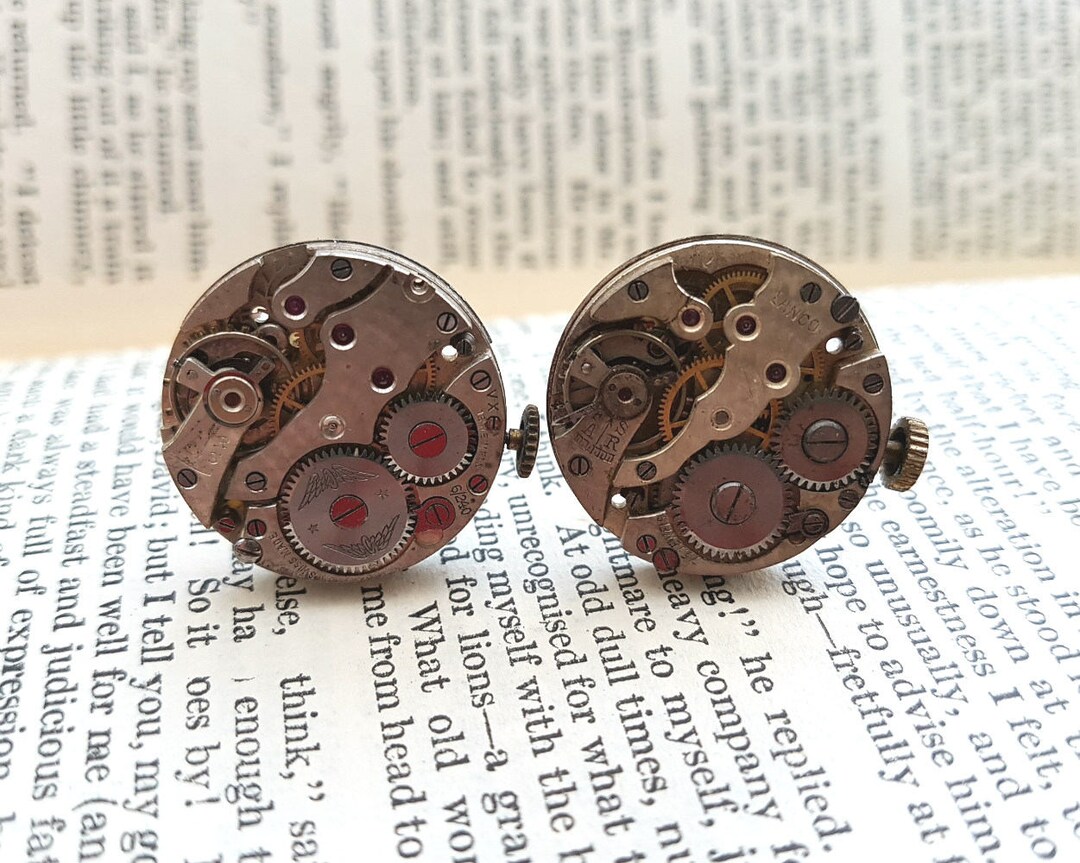 Steampunk Watch Cufflinks Mechanisms Torch Soldered Vintage Watch ...