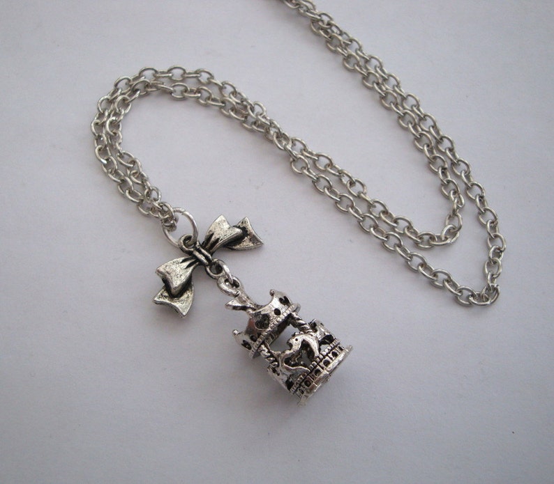 Silver Carousel Necklace Antique Silver Merry Go Round and - Etsy UK
