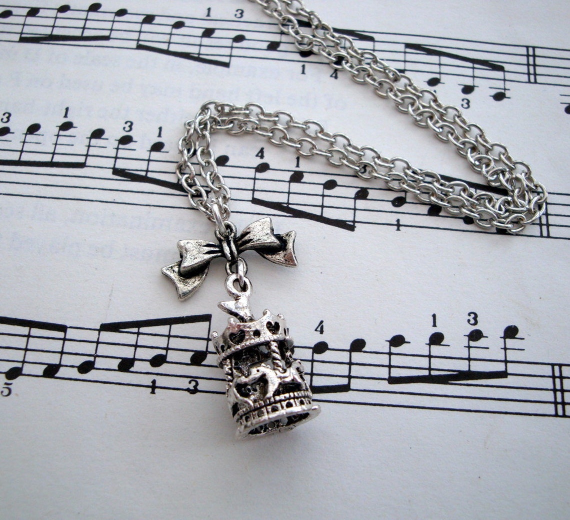 Silver Carousel Necklace Antique Silver Merry Go Round and - Etsy UK
