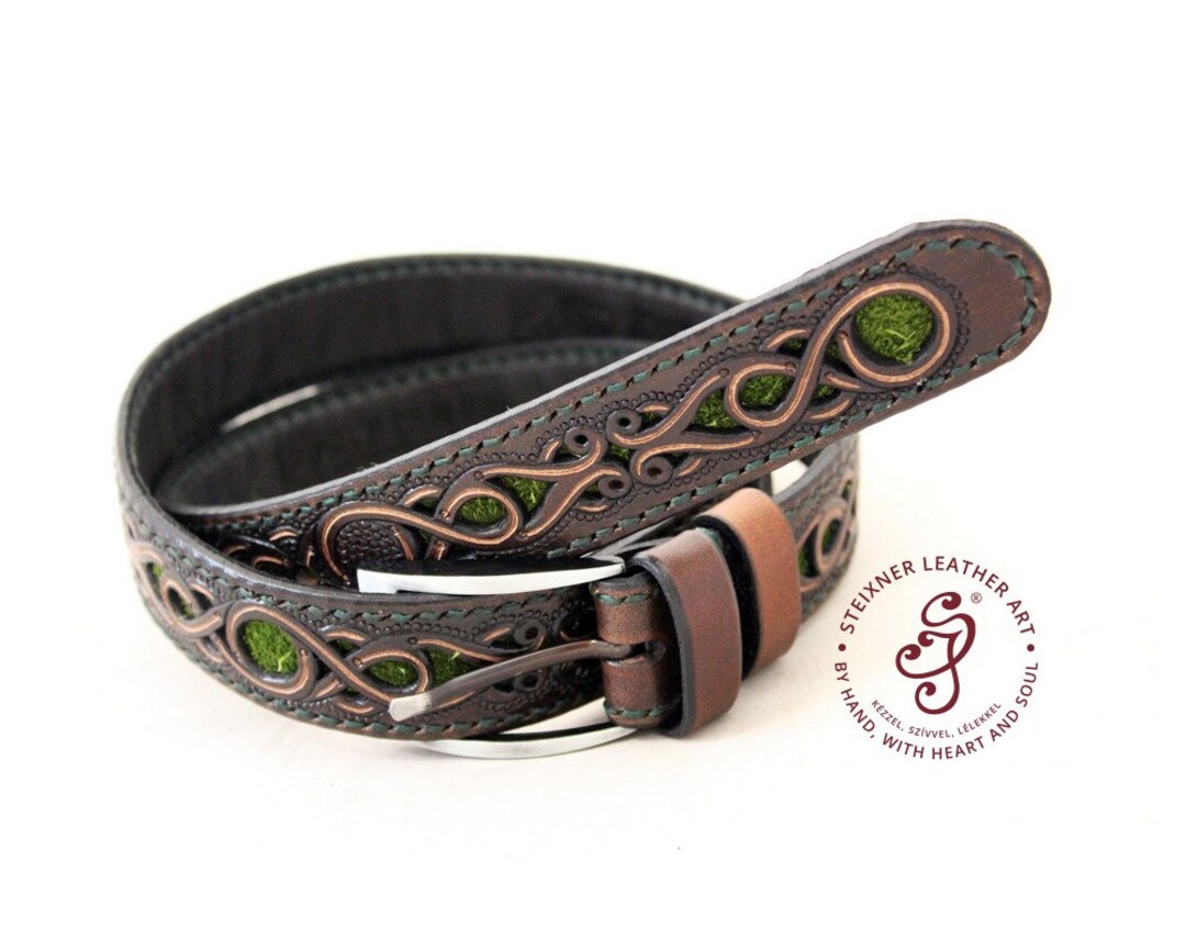 Custom Handmade Belt, Unique Carved and Pierced Leather Belt, Grooms ...
