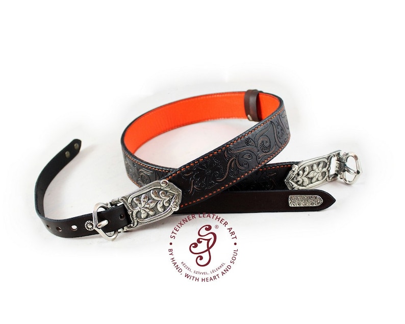 Leather Belt Men's Western Scroll Leather Belt, Snap on Belt, Cowboy ...