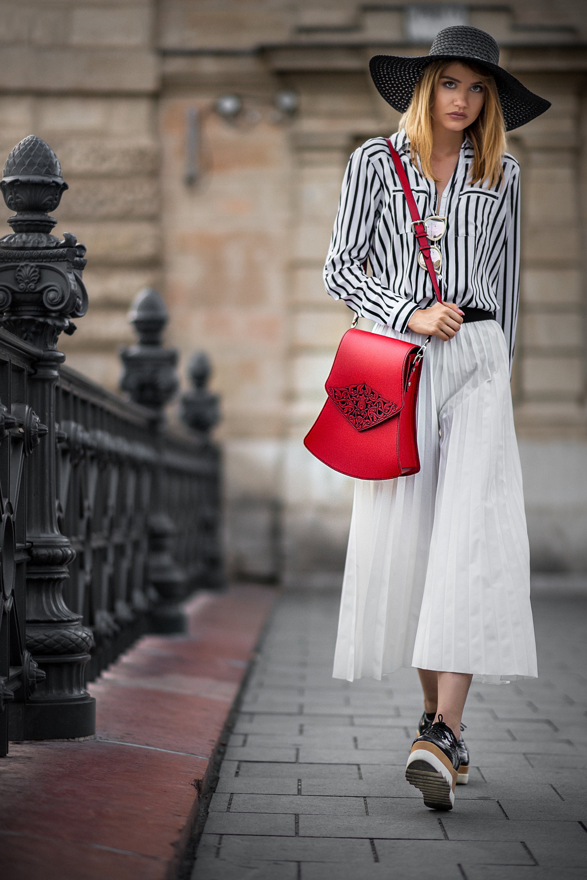 Handmade Red Tote Bag Luxury hand tooled Women's Leather | Etsy