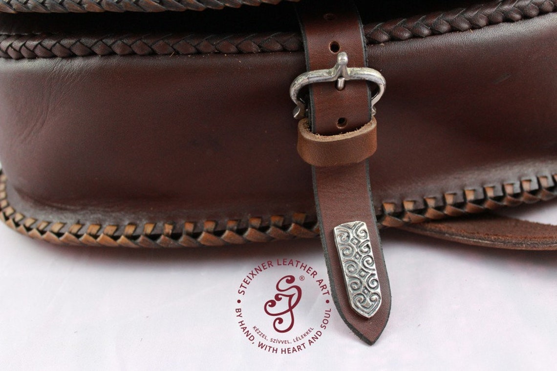 Designer messenger bag Big tooled leather purse Hungarian | Etsy