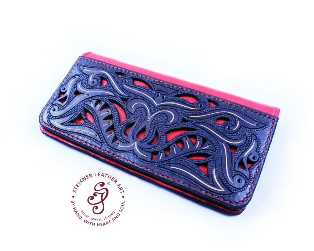 Hand Tooled Leather iPhone Case, Fold Book Style Custom Leather ...
