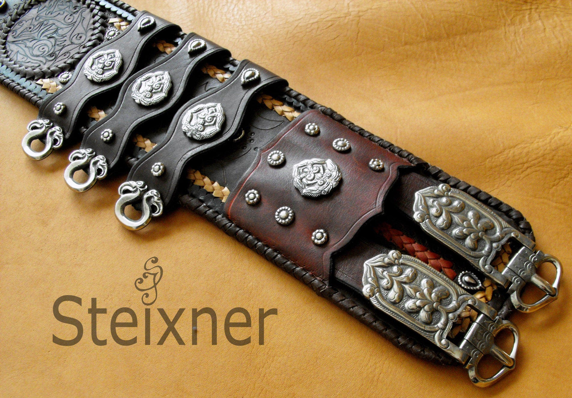 Full Grain Leather Waist Band LARP Armor Belt Wide Waist - Etsy
