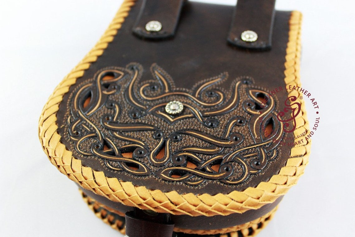 Custom Hand Stitched Leather BELT Pouch With Belt Medieval - Etsy