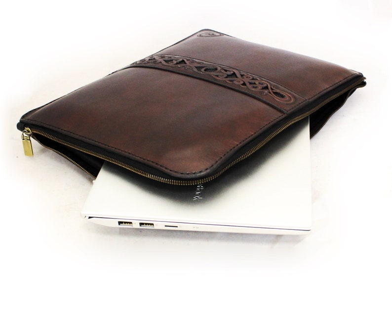 Leather Tablet Case Notebook Holder Hand Tooled Leather - Etsy
