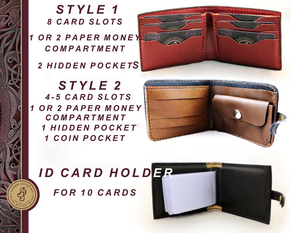 Hand-tooled Bird FREEDOM Leather Wallet With Hungarian Pattern, Tooled ...