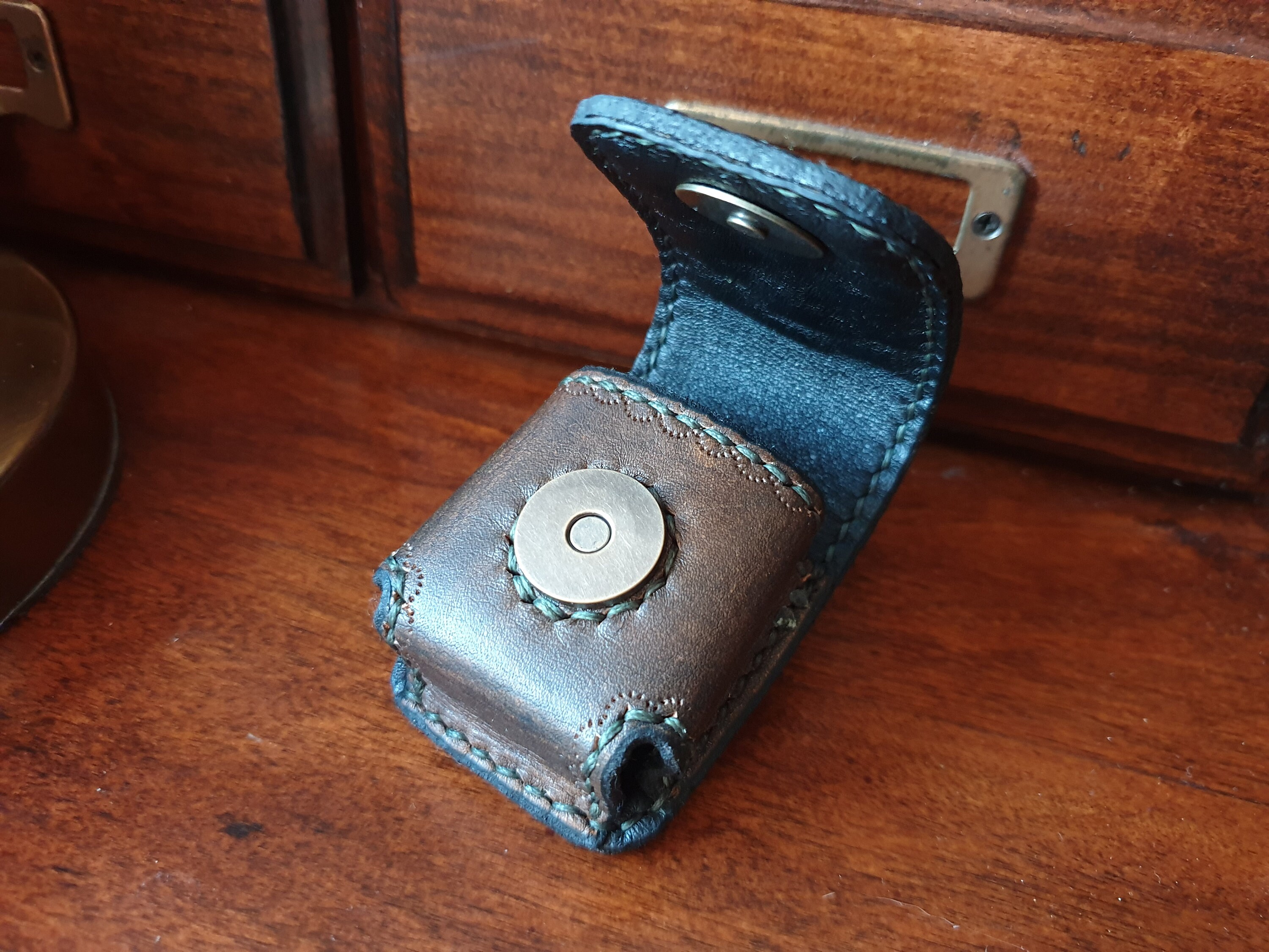 Hand Tooled Leather Zippo Lighter Pouch, Small Leather Zippo Case for ...