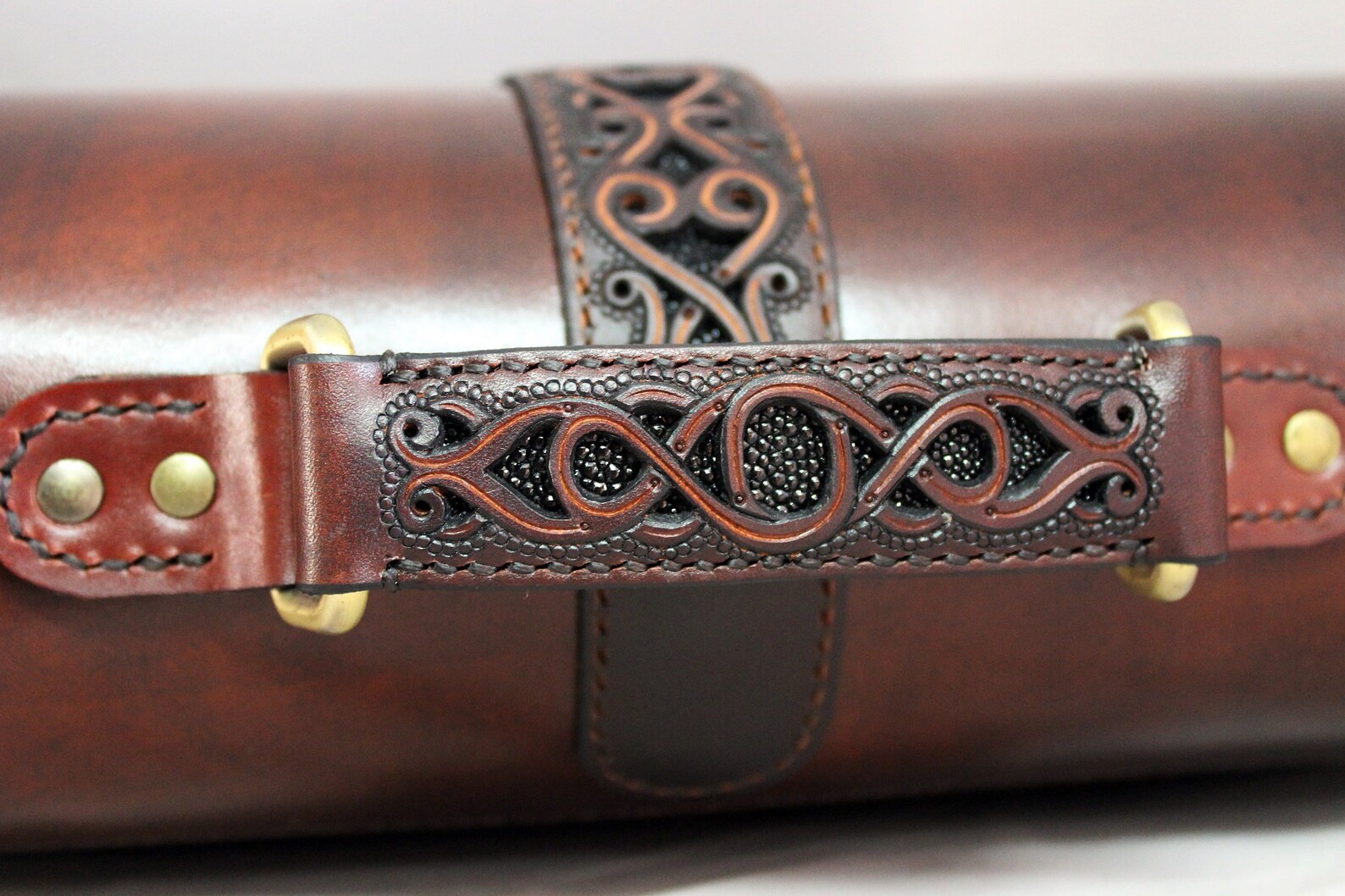 Hand Tooled Leather Laptop Messenger Bag Personalized Leather - Etsy