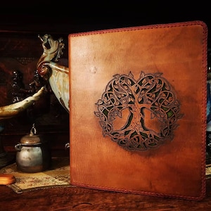 CUSTOM A4 Leather Notebook Tree of Life Notebook Celtic Leather Diary ...