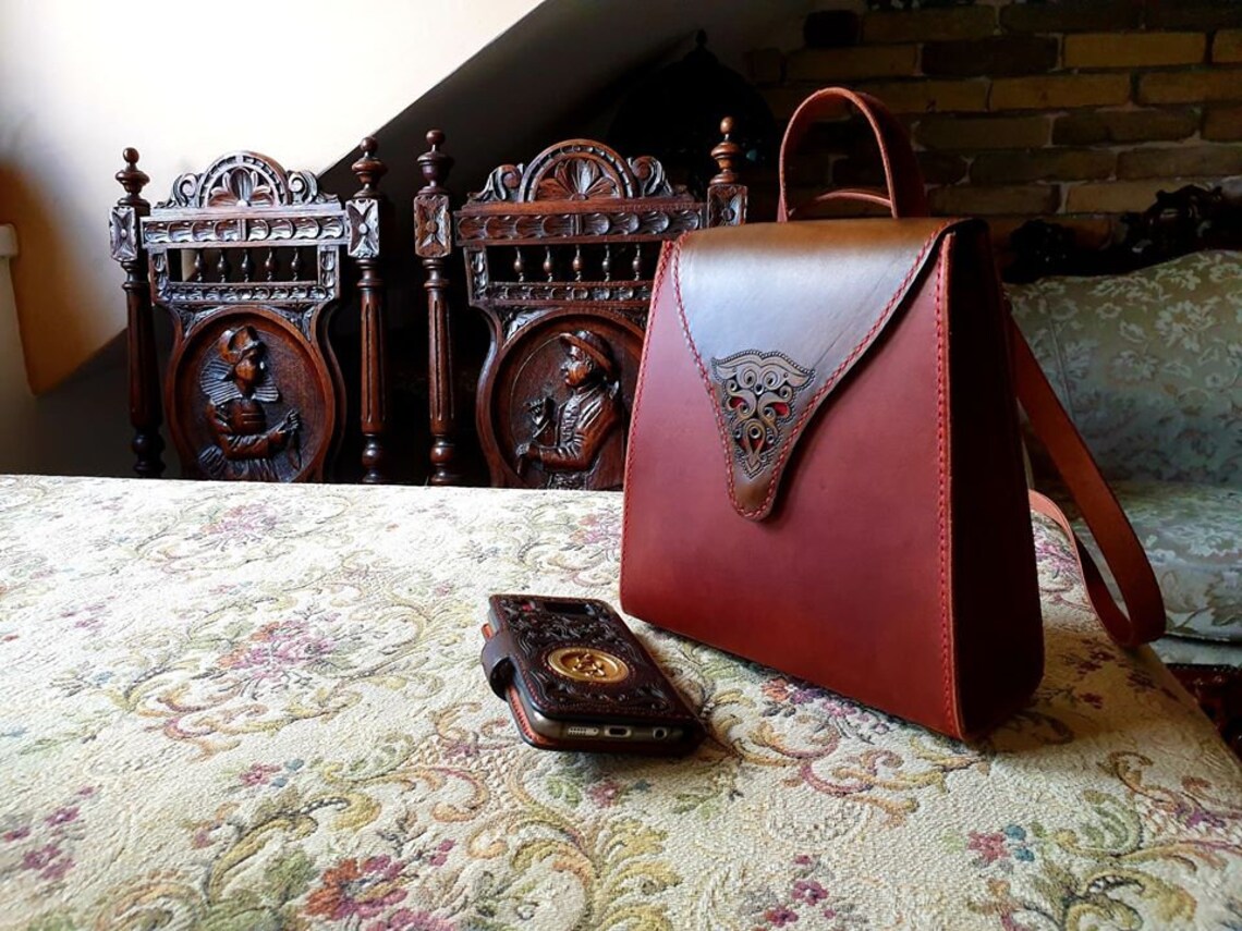 Custom Leather Backpack, Convertible Leather Backpack Women, Small ...