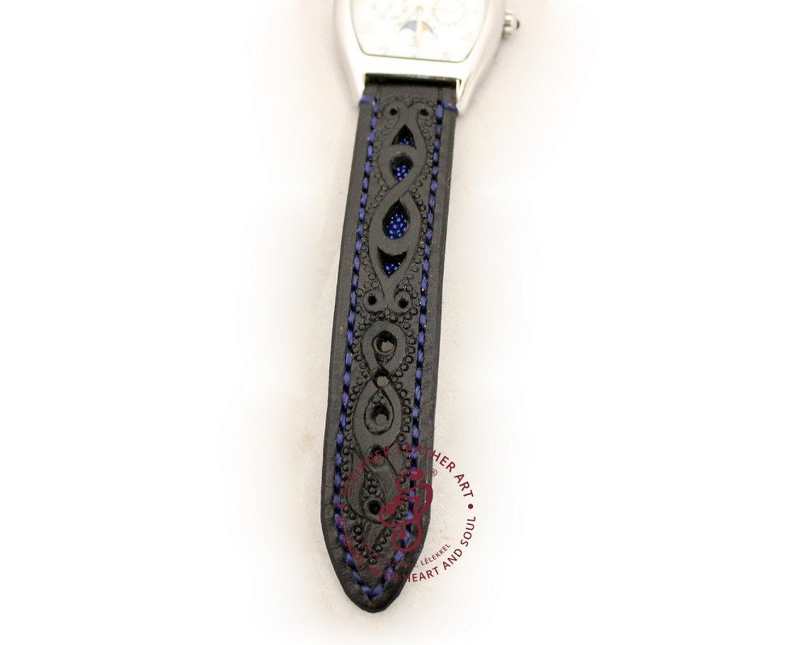 Hand Tooled Custom Watch Strap Engraved Leather Watch Band - Etsy