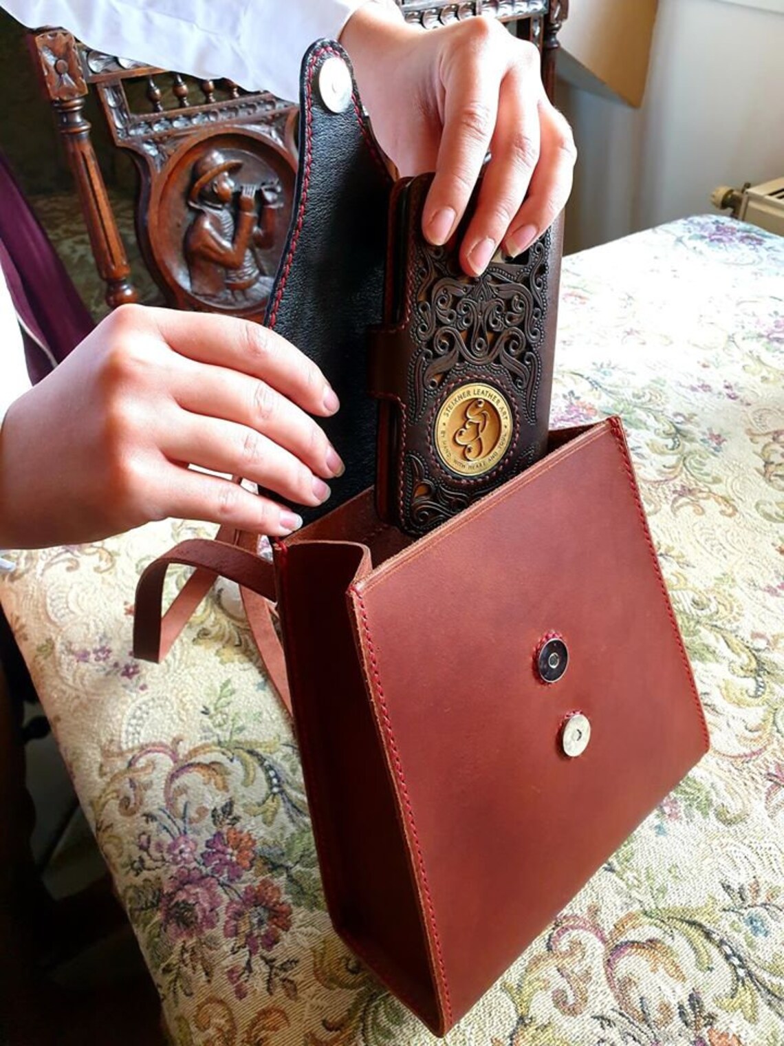 Custom Leather Backpack Convertible Leather Backpack Women | Etsy