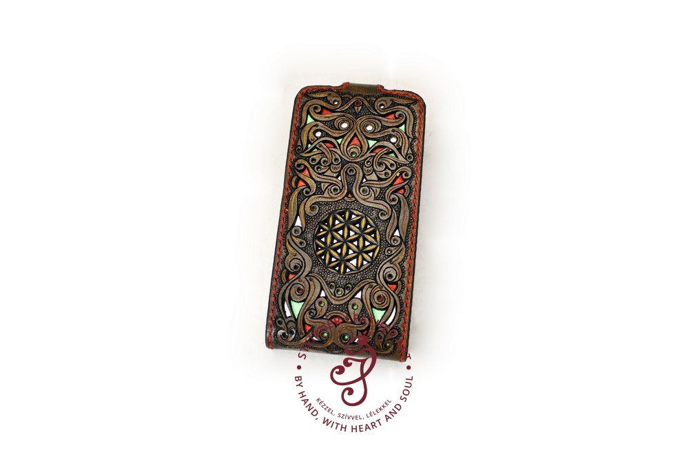 Hand Tooled Leather Phone Case, Personalized Mobile Phone Case, Samsung ...