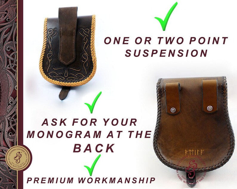 Small Hand Tooled Leather Phone Pouch Custom Carved Medieval - Etsy