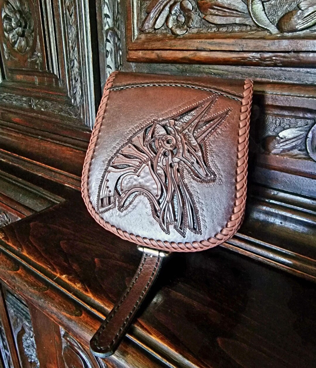 Anubis Belt Bag Stargate, Fantasy Belt Bag, Leather Pouch, LARP Sporran ...