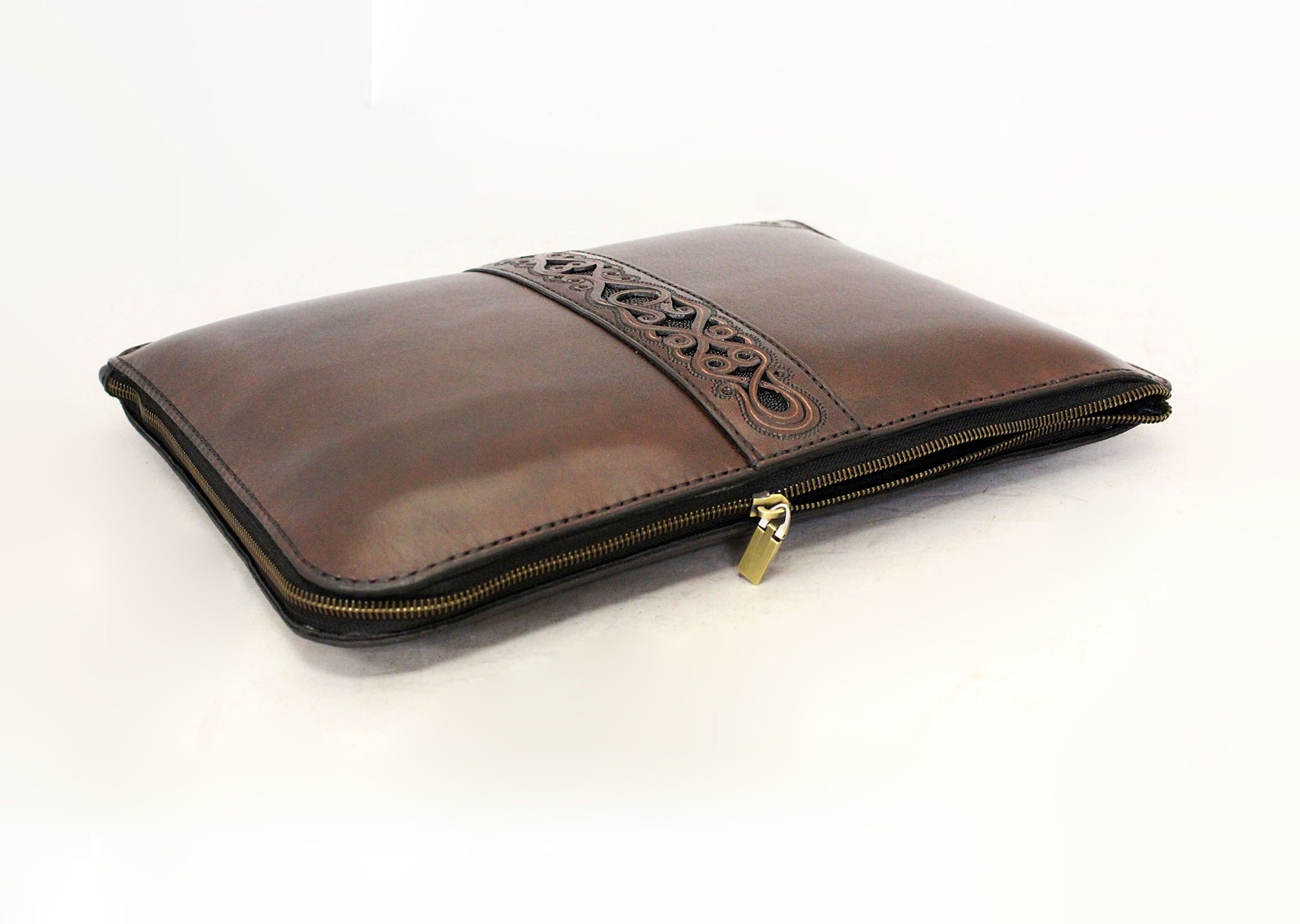 Leather Tablet Case Notebook Holder Hand Tooled Leather - Etsy