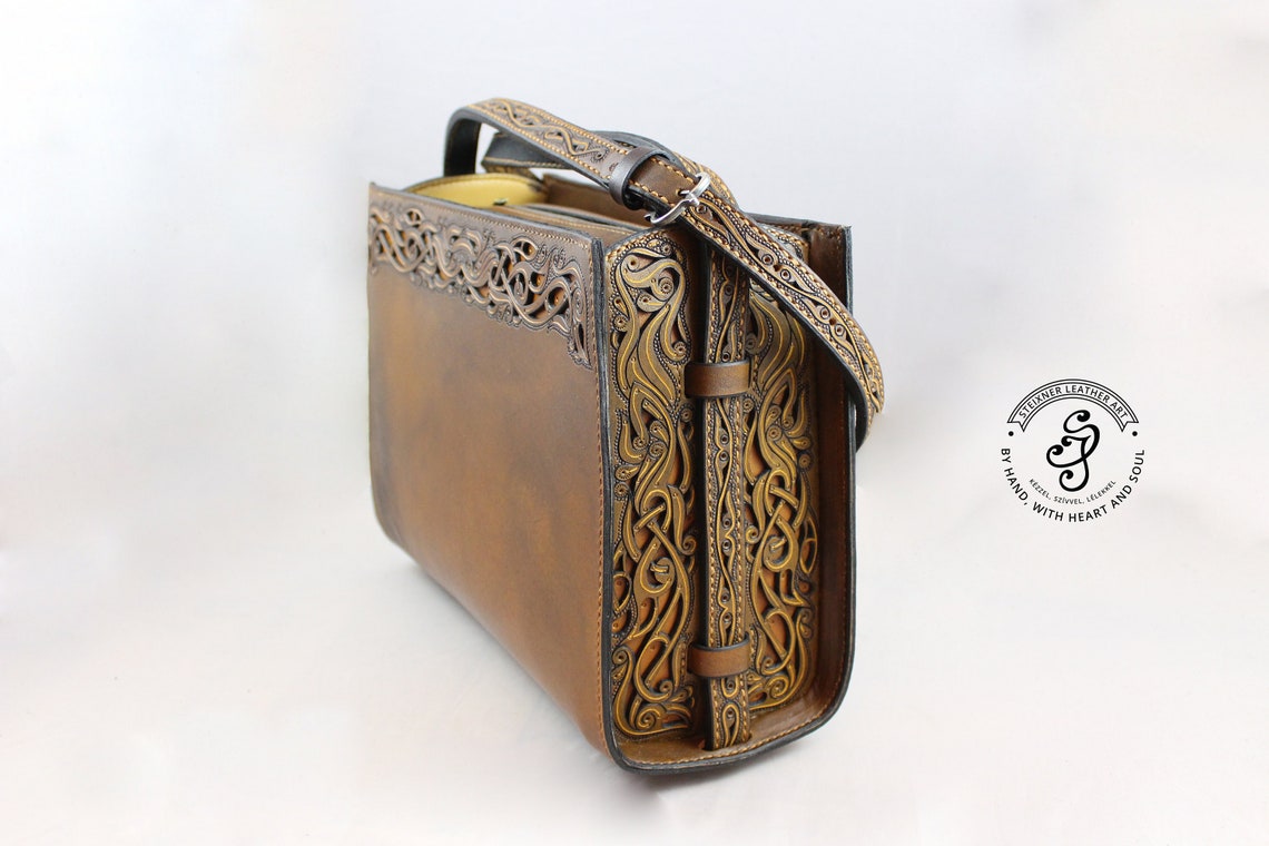 Leather Briefcase Leather Map Bag Business Briefcase Hand - Etsy