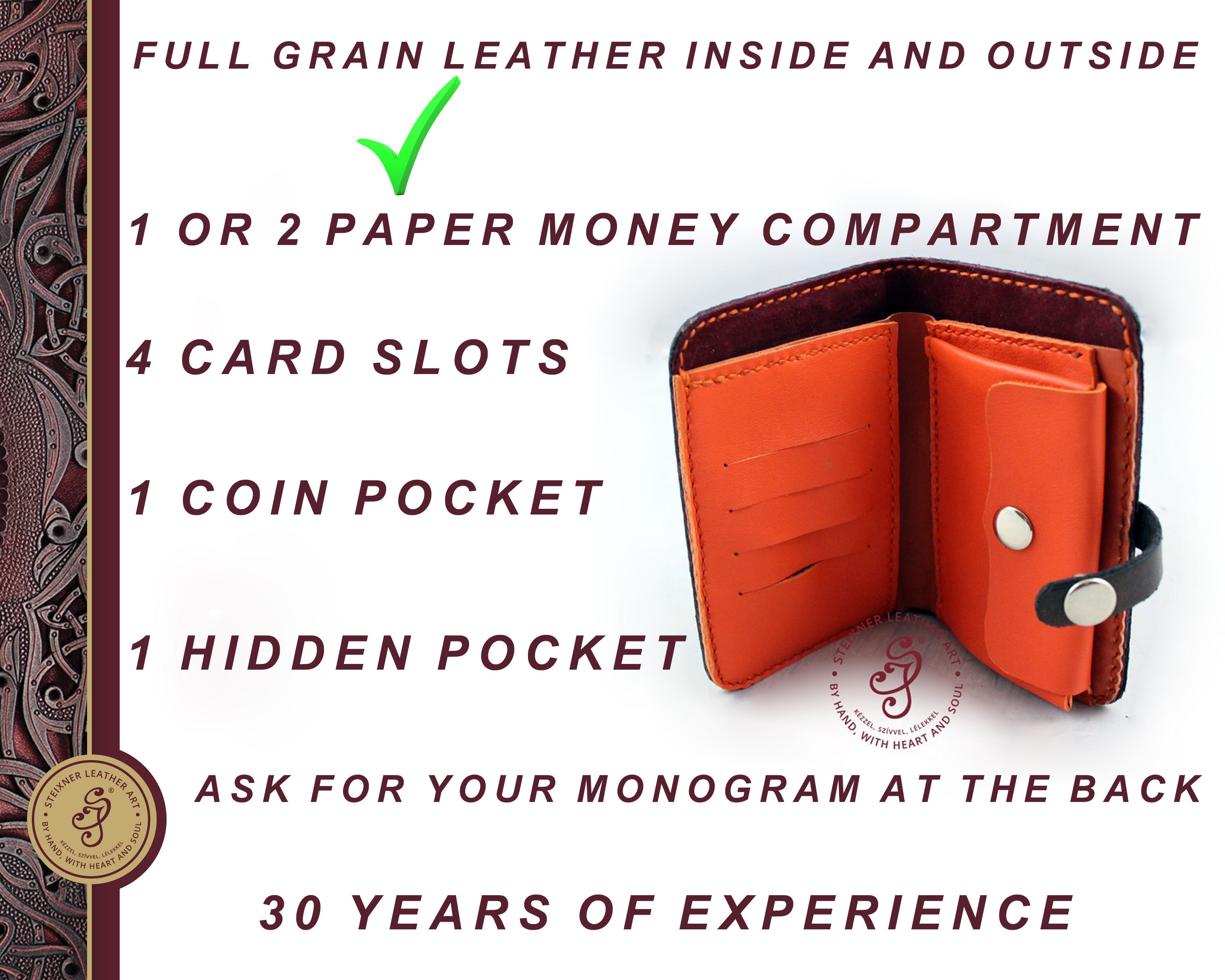 Hand Tooled Leather Wallet Flower of Life Pouch Sacred - Etsy