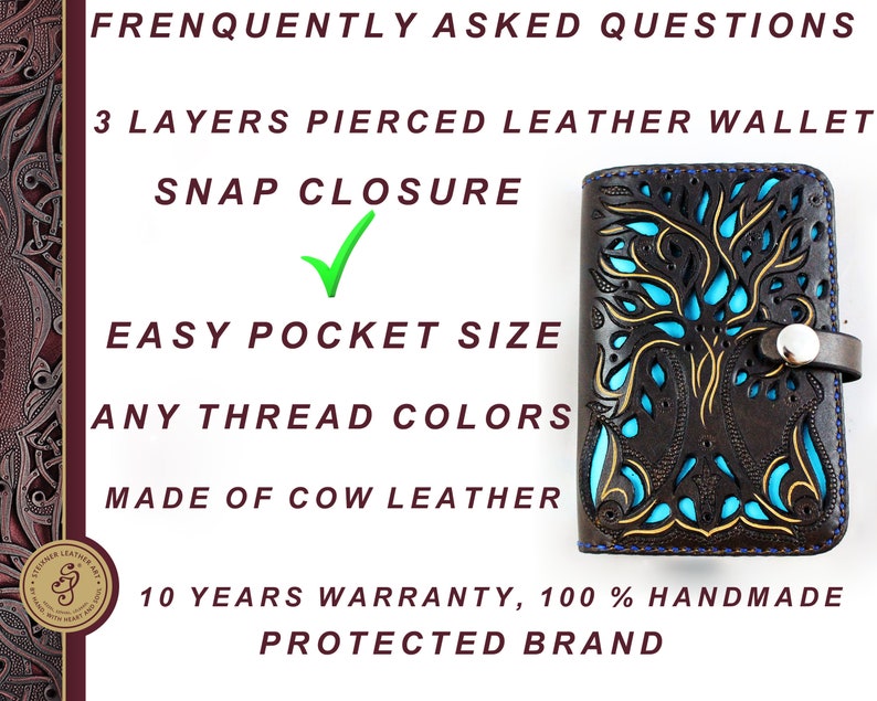 Celtic Tree Wallet, Tree of Life Purse, Leather Handmade Wallet, Tree ...