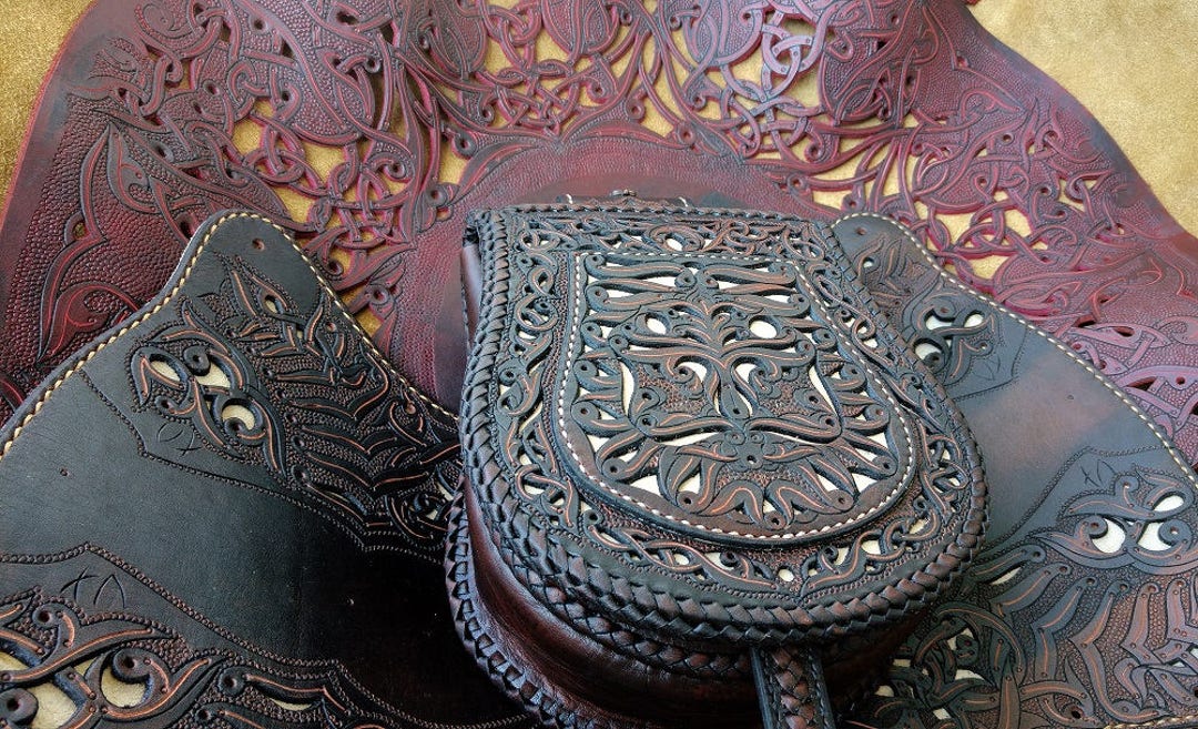Medieval Leather Fanny Pack Celtic Bum Bag Leather Coin Purse Leather ...