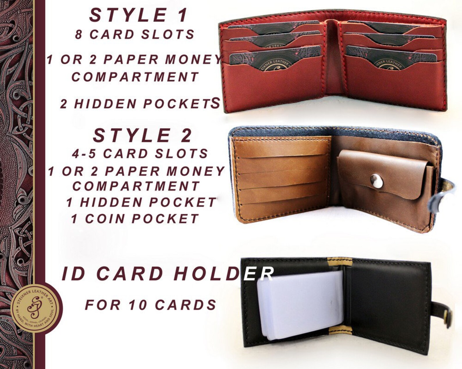Personalized Genuine Leather Bifold Wallet or Purse Leather - Etsy
