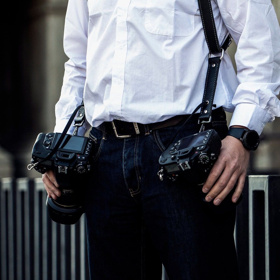 Dual Personalized Leather Camera Strap/ Gift Custom Strap for ...