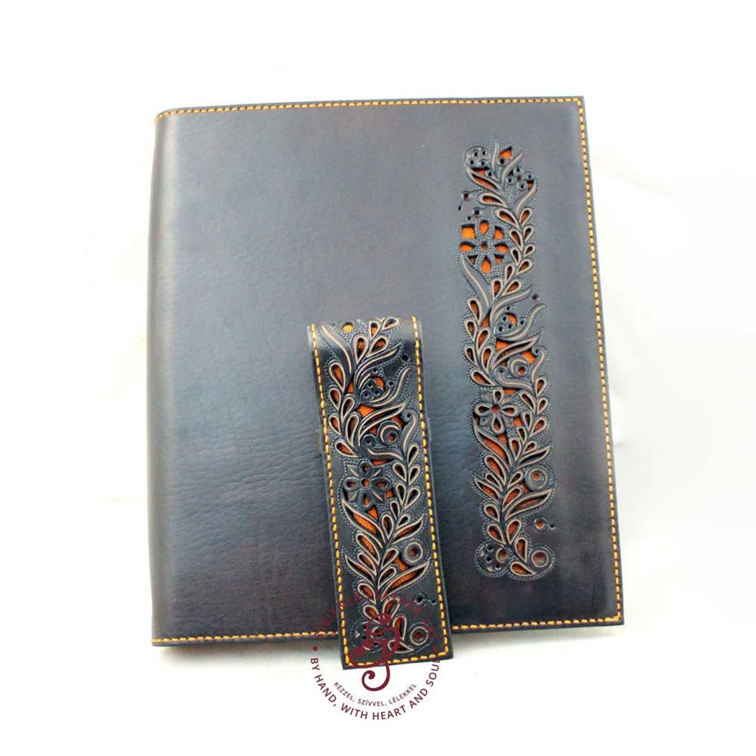 Personalized Leather Document Organizer A4 and Pen Case SET, Hand ...