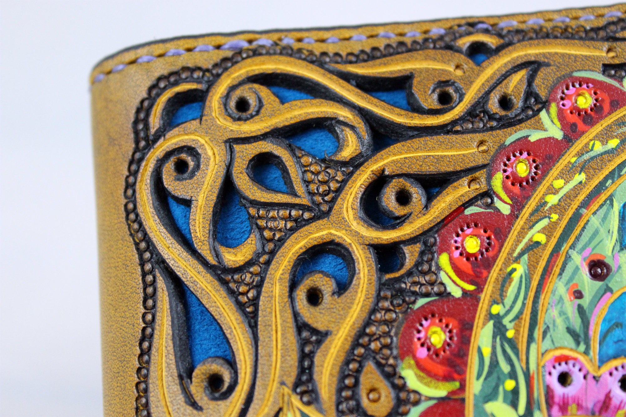 Leather Journal Cover, Floral Notebook Cover, Had Tooled Leather ...
