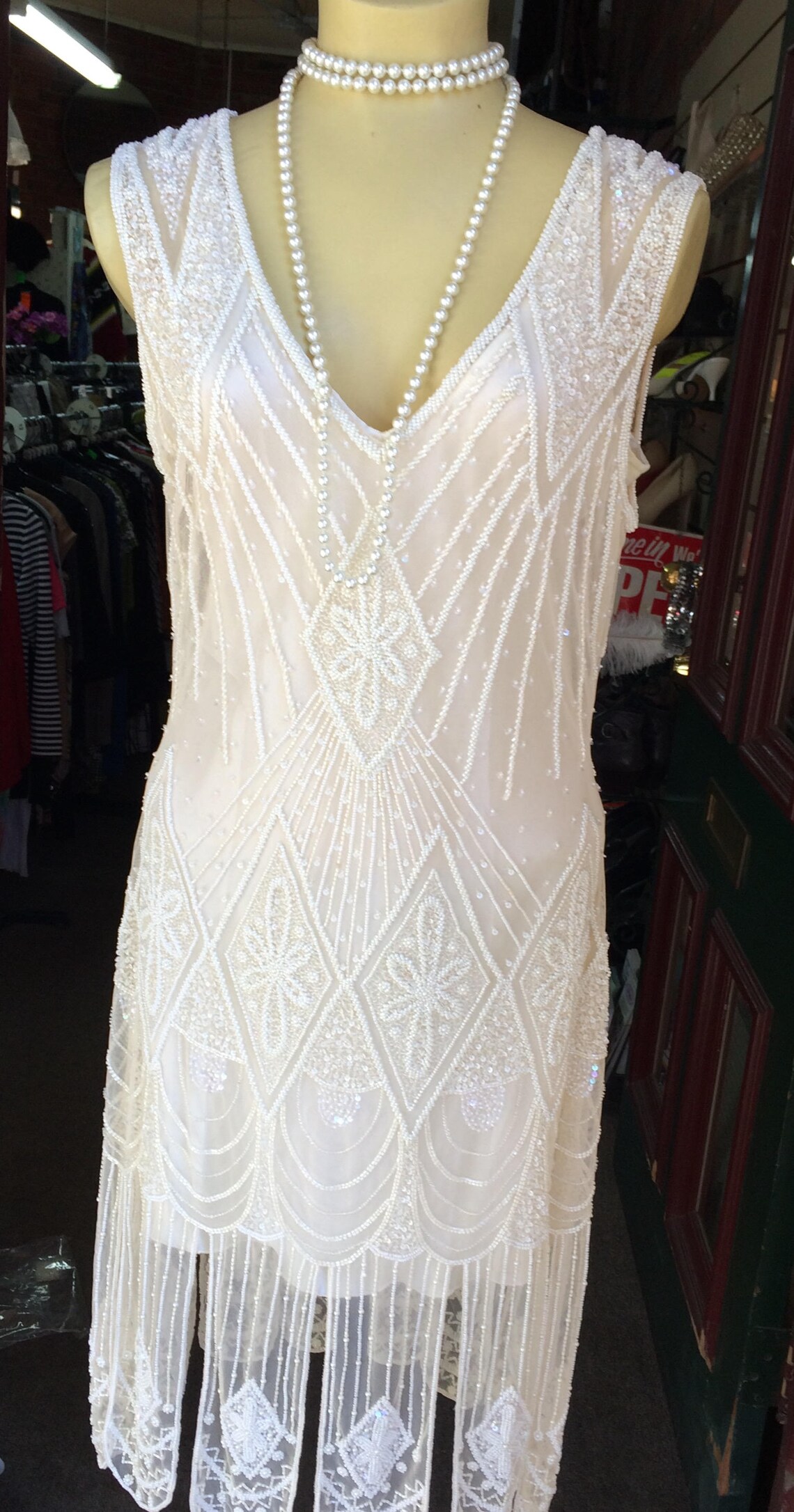 Creme Flapper Kleid/1920er Jahre Flapper Kleid/1920er Creme Flapper ...