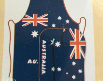 Apron Set / Australian Flag Apron Set / Apron-oven Mitt-pot Holder ...