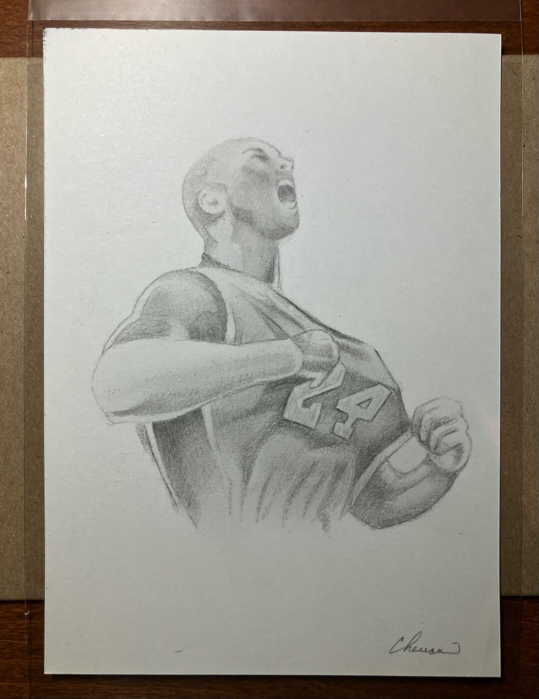 Kobe Bryant ~ Original Pencil Drawing. Los Angeles Lakers 5"x7"/wall ...