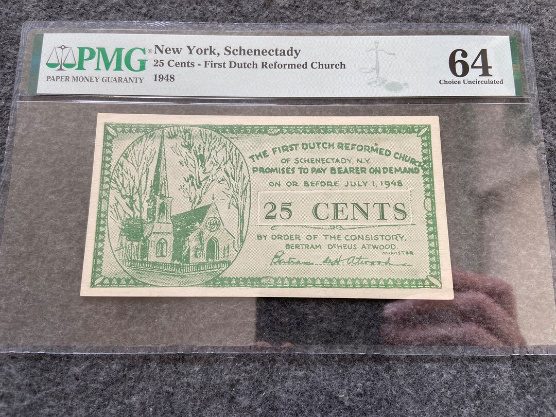 1948 First Dutch Reformed Church Schenectady New York 25 Cents PMG ...