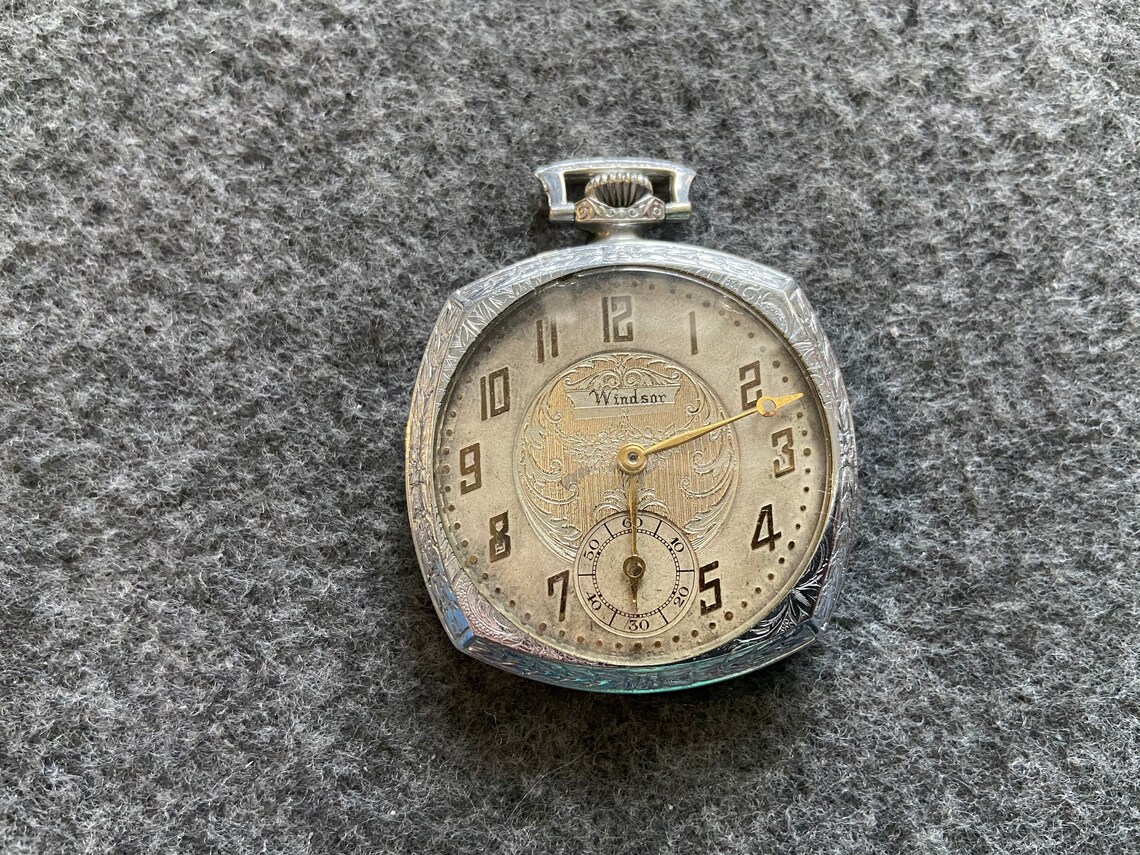 6 Jewels Windsor Mechanical Wind up Vintage Pocket Watch | Etsy