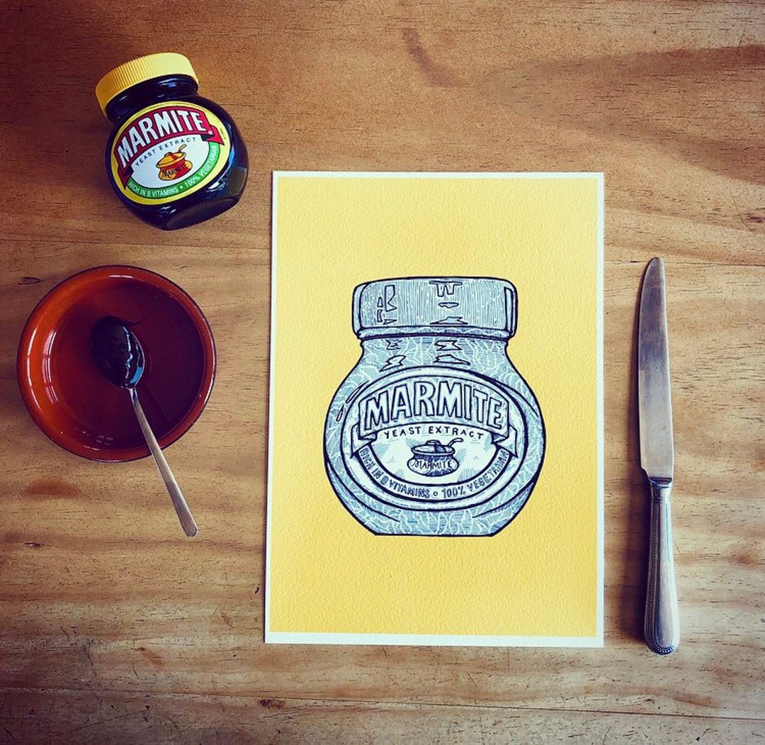 Original Marmite Illustrated Print // Kitchen Cupboard Design ...