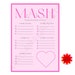 MASH Heart Themed Game Printout - Etsy