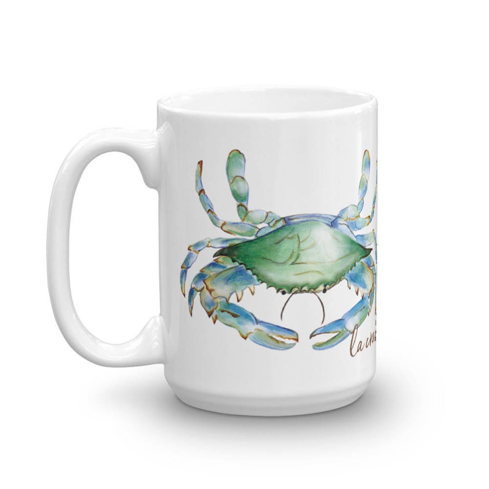 Blue Crab Mug Louisiana Gift Coastal Gift 11 Oz. or 15 Oz. Mug - Etsy