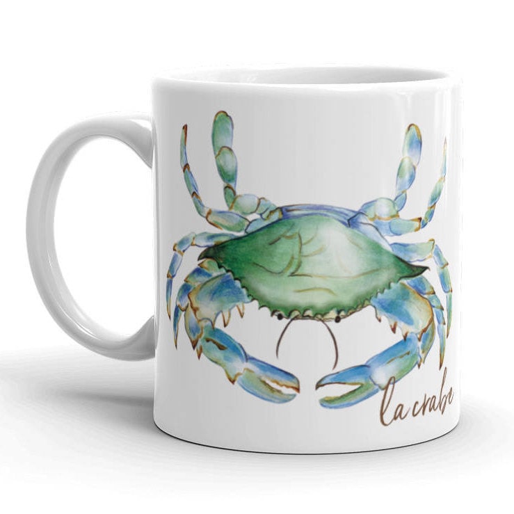 Blue Crab Mug | Louisiana Gift | Coastal Gift | 11 Oz. or 15 Oz. Mug - Etsy