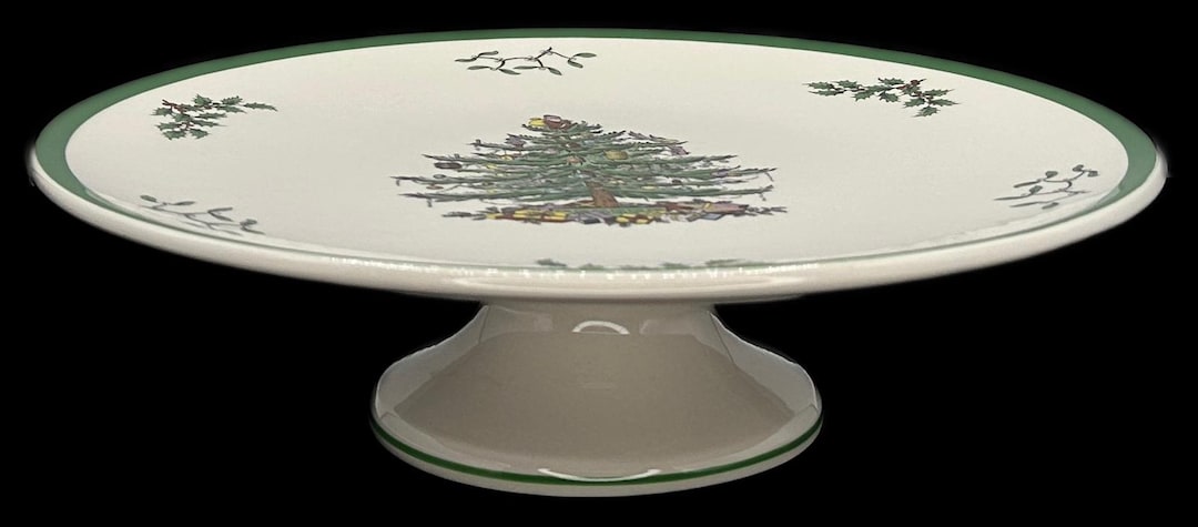Spode Christmas Tree Cake Stand Plate England VTG - Etsy