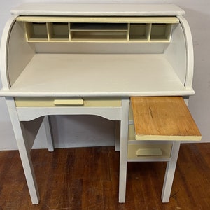 Child's Roll Top Desk Painted White - Etsy