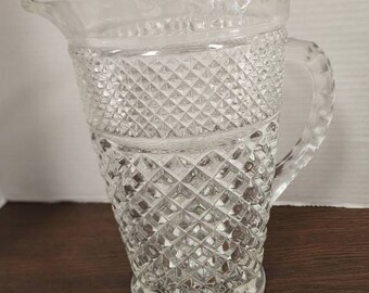 Hand Blown Ribbed Glass Pitcher - Etsy