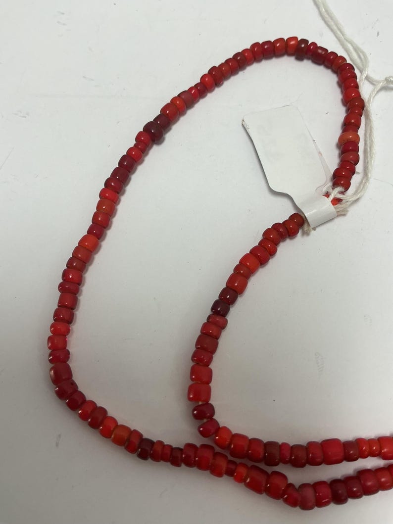 Red Glass Bead Necklace - Etsy UK
