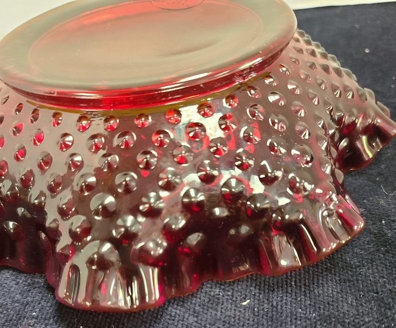 Fenton red hobnail candy dish | Etsy