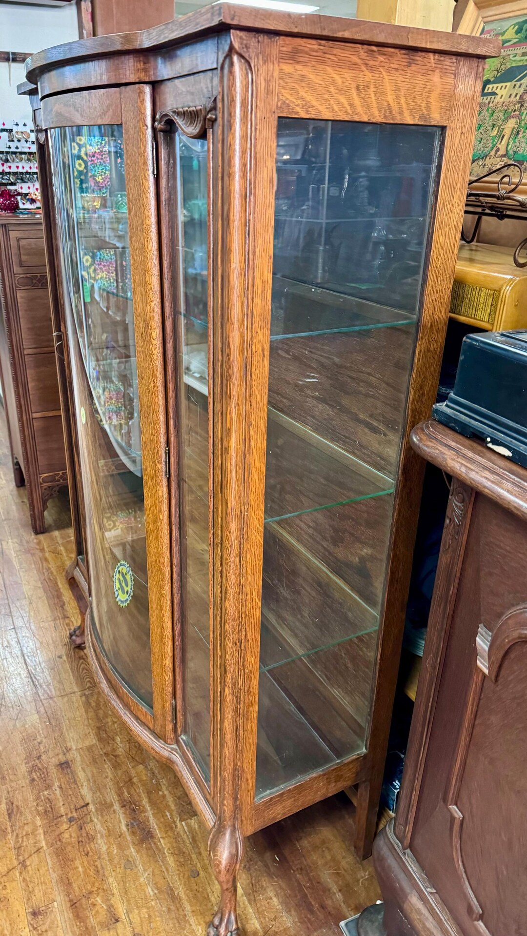 Tiger Oak Curio Cabinet - Etsy