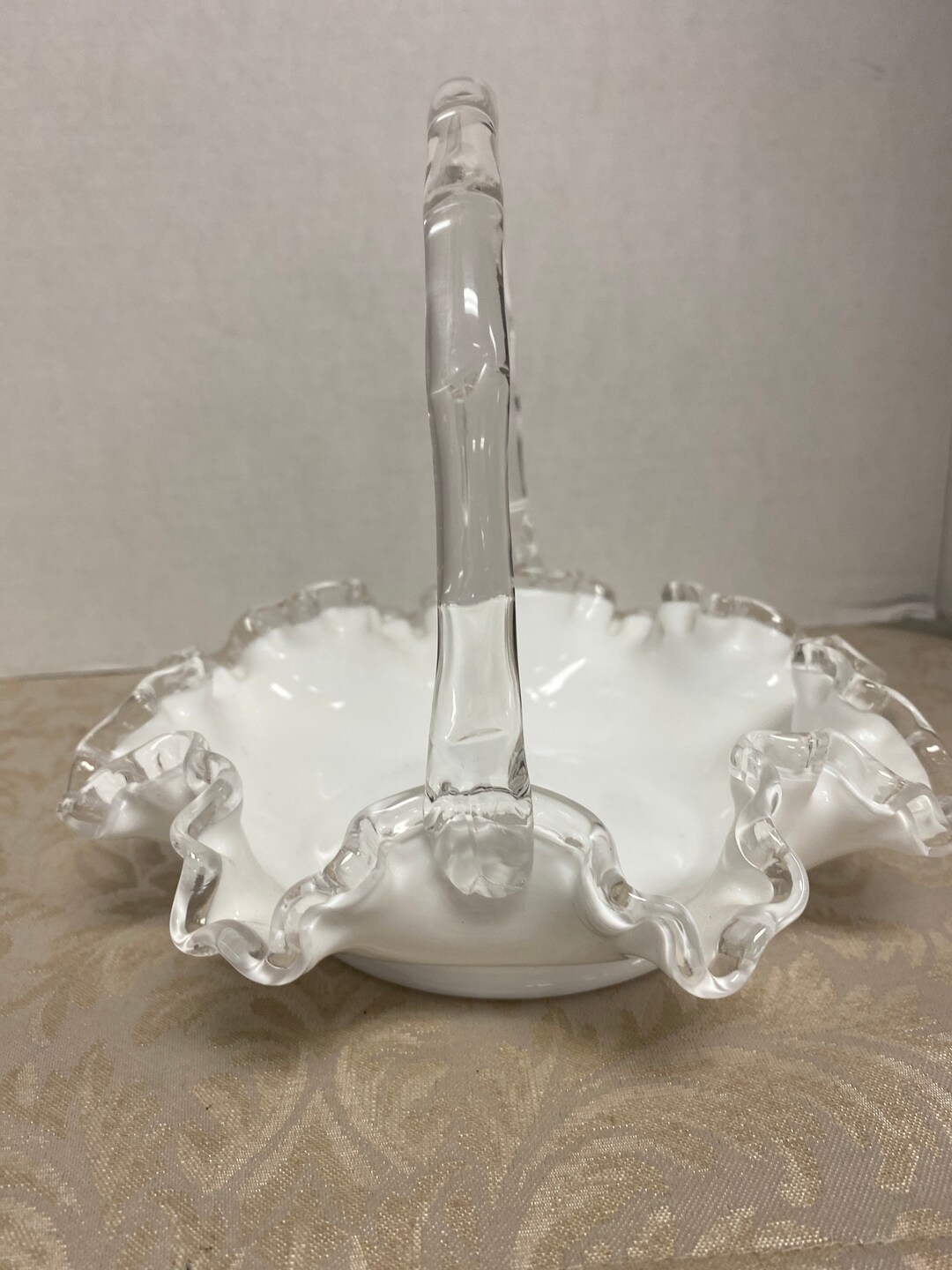 Fenton Silver Crest Reed Handle Medium Basket - Etsy