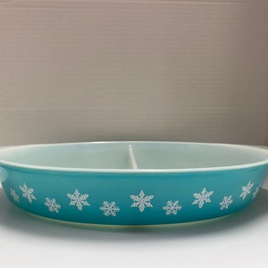 Pyrex Snowflake Divided Dish - Etsy