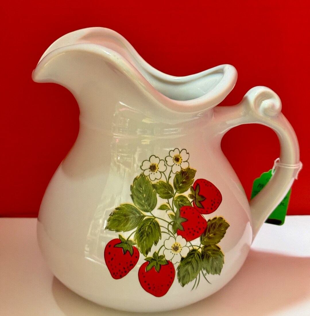 Mccoy Strawberry Pitcher - Etsy